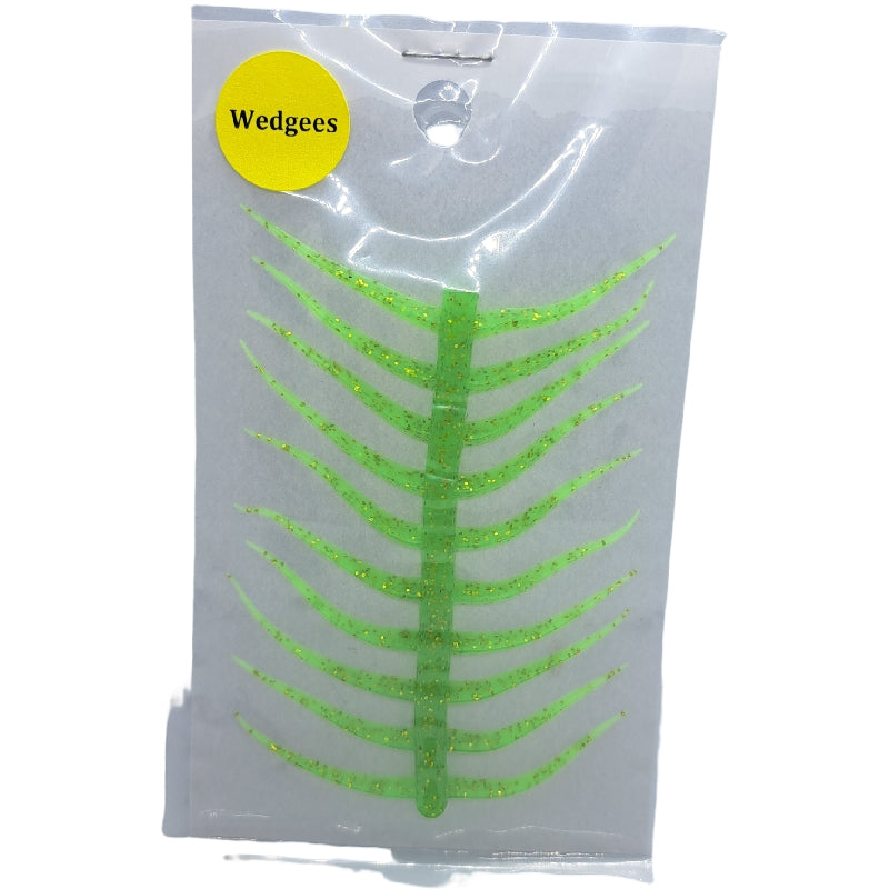 Fluorescent Green/Gold Flk – Digger's Jig Tails