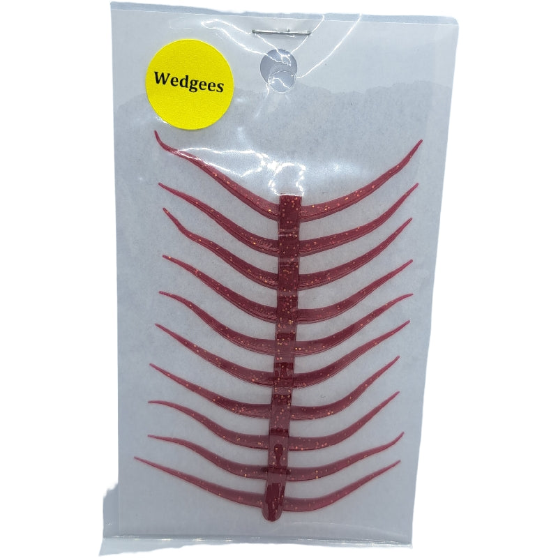 Ruby Red/Gold Flk – Digger's Jig Tails